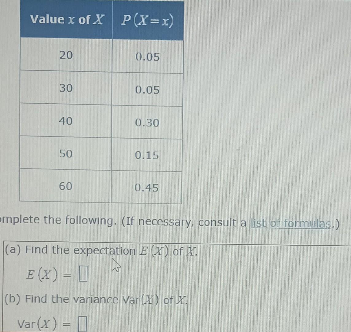 Solved mplete the following. (If necessary, consult a list | Chegg.com