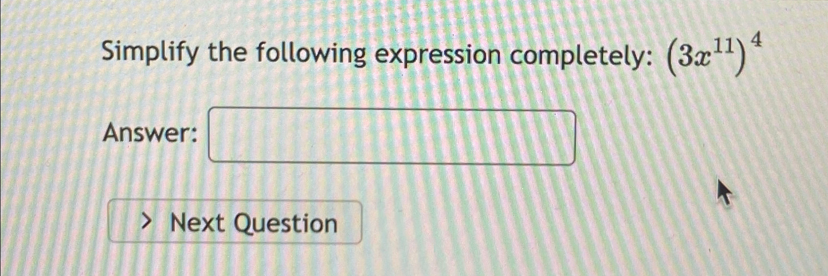 Solved Simplify the following expression completely: | Chegg.com