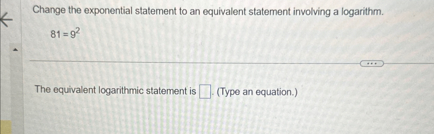 Solved Change the exponential statement to an equivalent | Chegg.com