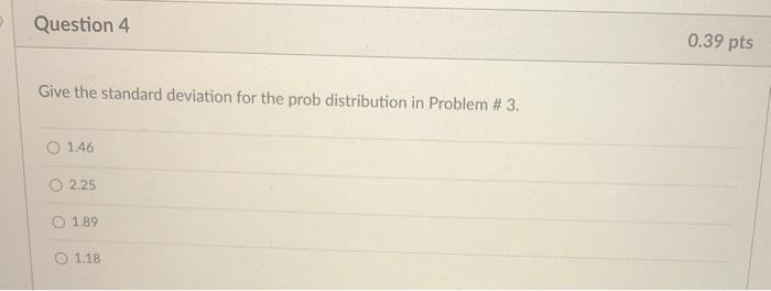 Solved Give the mean of the following prob distribution. | Chegg.com