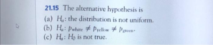 Solved 21.15 The alternative hypothesis is (a) Ha : the | Chegg.com