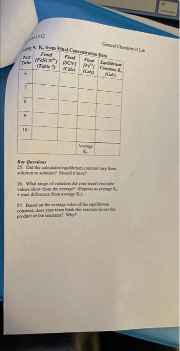 CHEM 1112 General Chemistry II Lab Page 1 Laboratory | Chegg.com