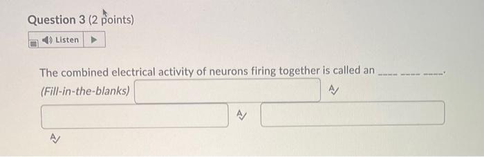 Solved The combined electrical activity of neurons firing | Chegg.com