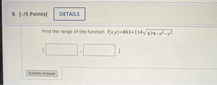 Solved Find the range of the function | Chegg.com