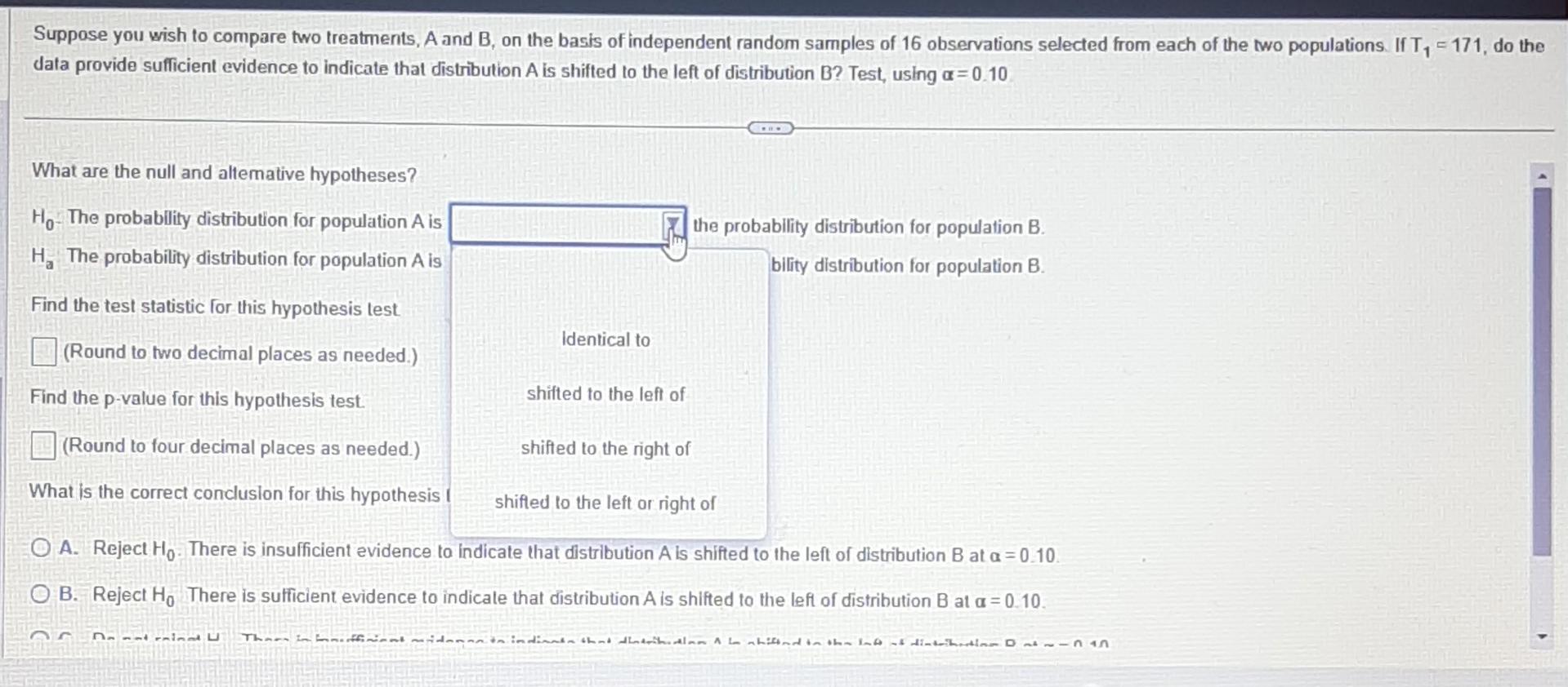 Solved Suppose you wish to compare two treatments, A and B, | Chegg.com