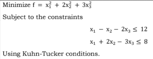 Solved Minimize f=x12+2x22+3x32Subject to the | Chegg.com
