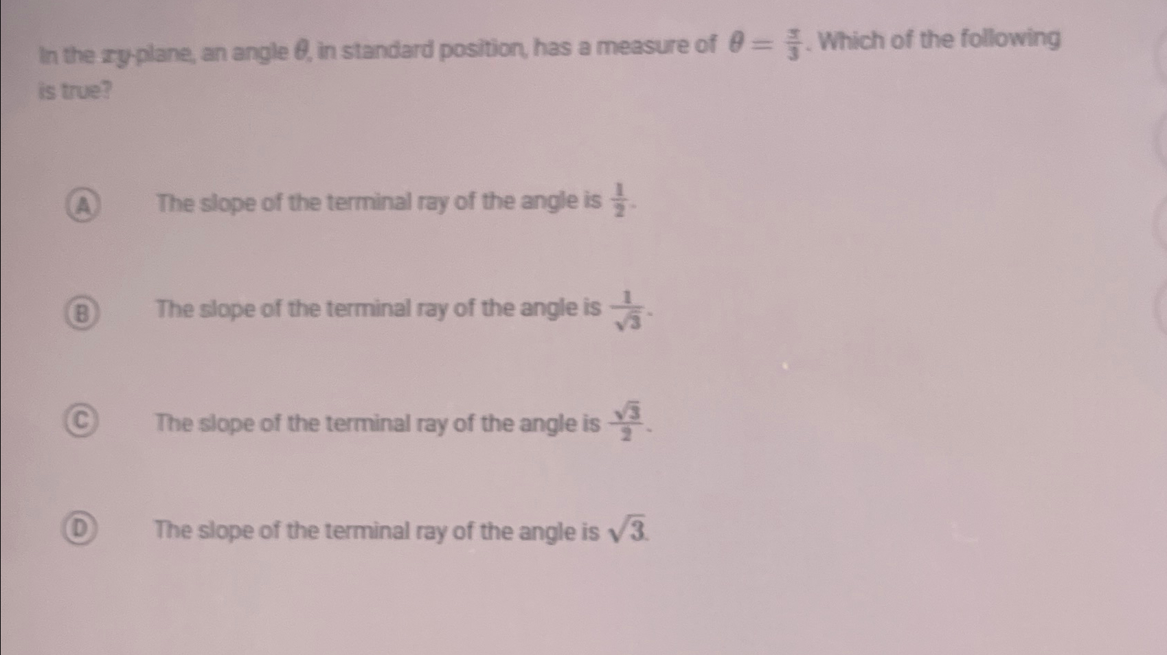 Solved In the ry-plane, an angle θ, ﻿in standard position, | Chegg.com