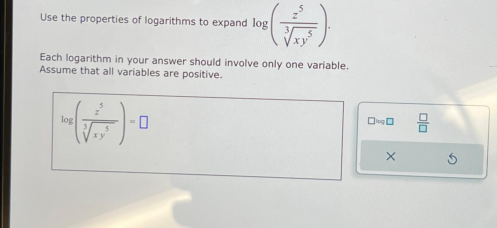 Solved Use the properties of logarithms to expand | Chegg.com