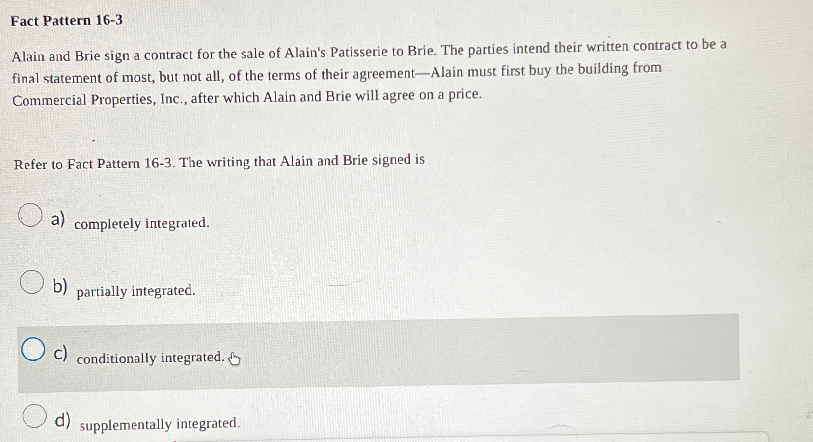 Solved Fact Pattern 16-3Alain and Brie sign a contract for | Chegg.com