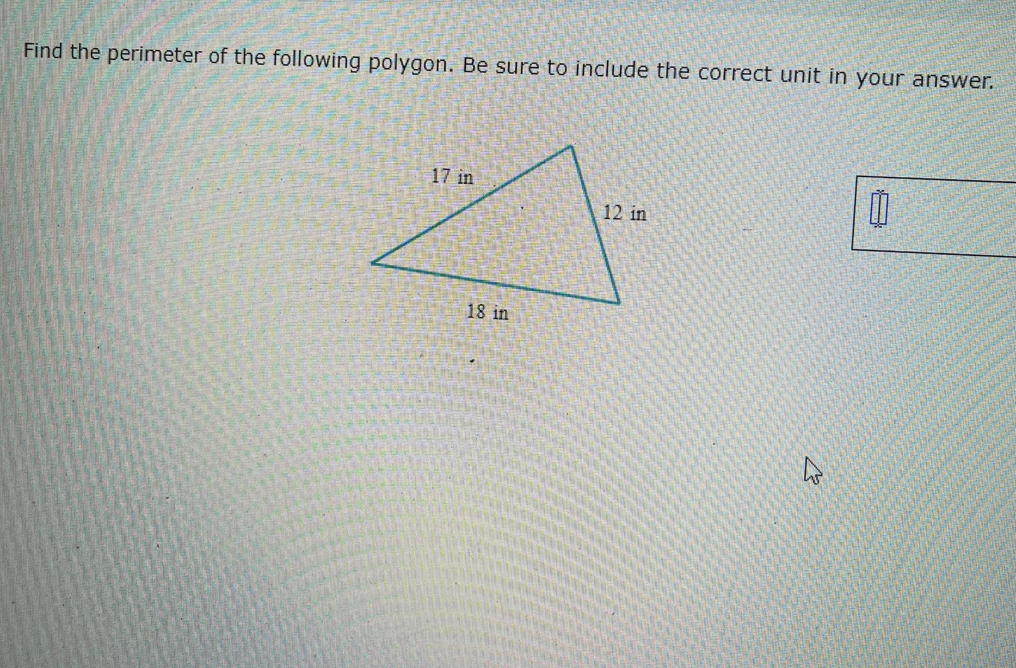 Solved Find the perimeter of the following polygon. Be sure | Chegg.com