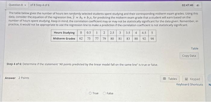 Solved \r\nThe table below gives the number of hours ten | Chegg.com