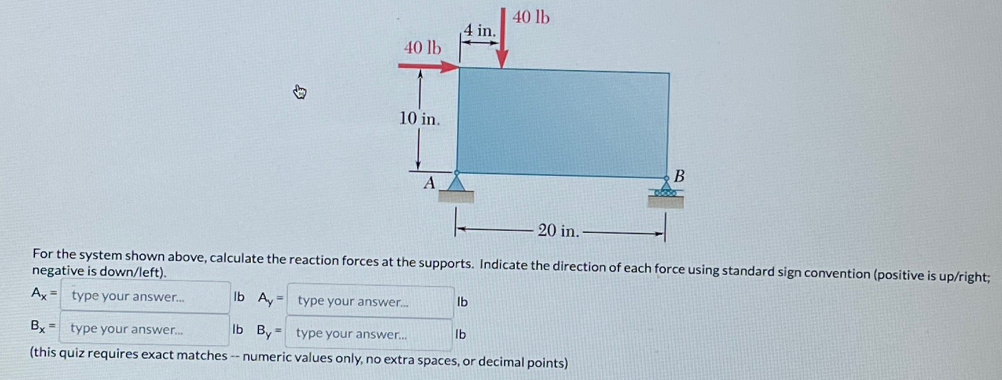 Solved For the system shown above, calculate the reaction | Chegg.com