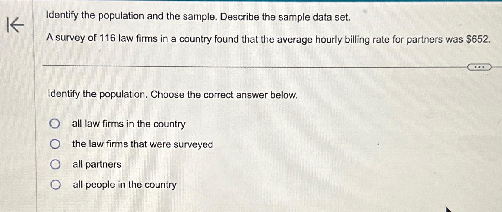 Solved Identify the population and the sample. Describe the | Chegg.com