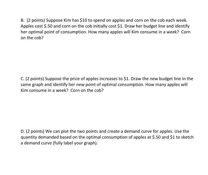 Solved A. (3 points) For each indifference curve, plot each | Chegg.com