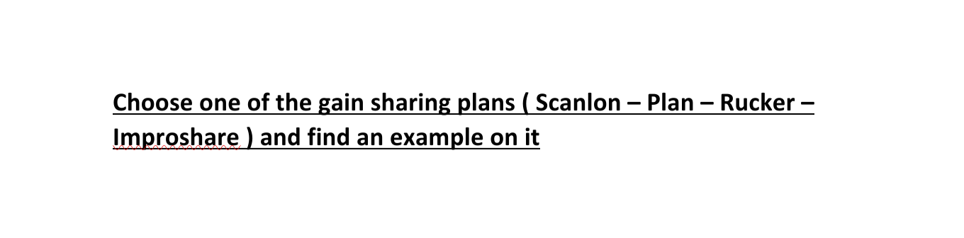 Solved - Choose one of the gain sharing plans ( Scanlon – | Chegg.com