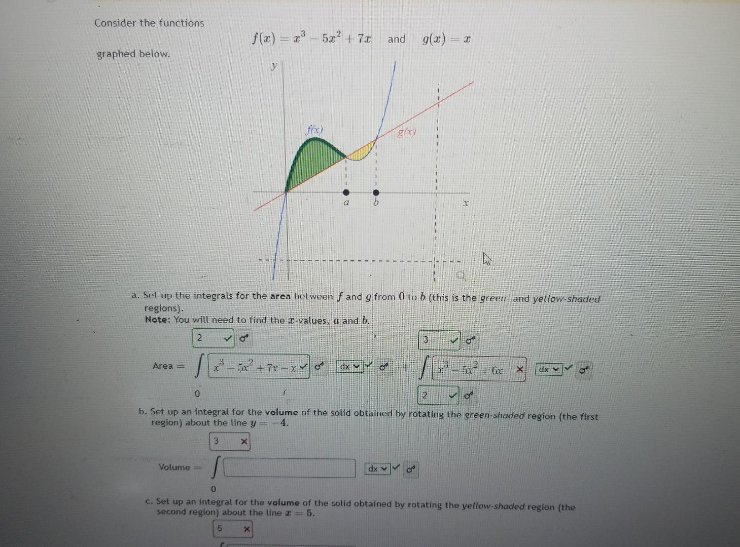 Solved Consider the functions f(x)=x3−5x2+7x and g(x)=x | Chegg.com