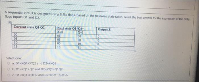 Solved A sequential circuit is designed using D flip flops. | Chegg.com