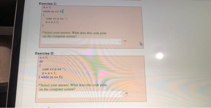 Solved For each exercise A to 1, what is printed on the | Chegg.com