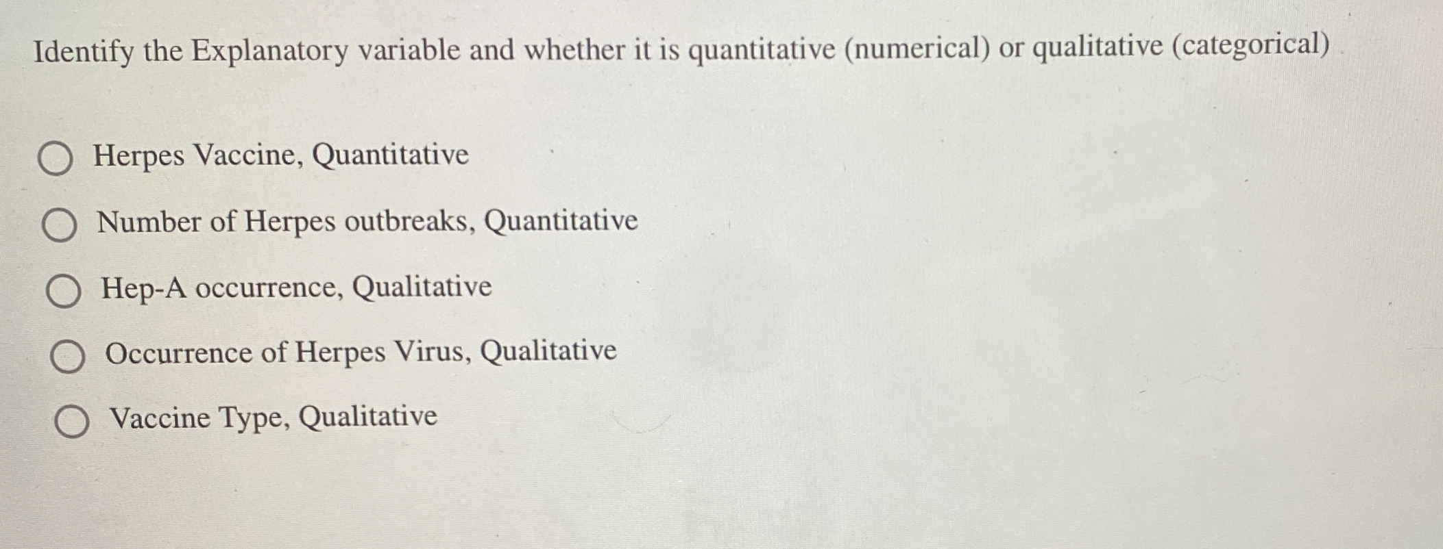 Solved Identify the Explanatory variable and whether it is | Chegg.com