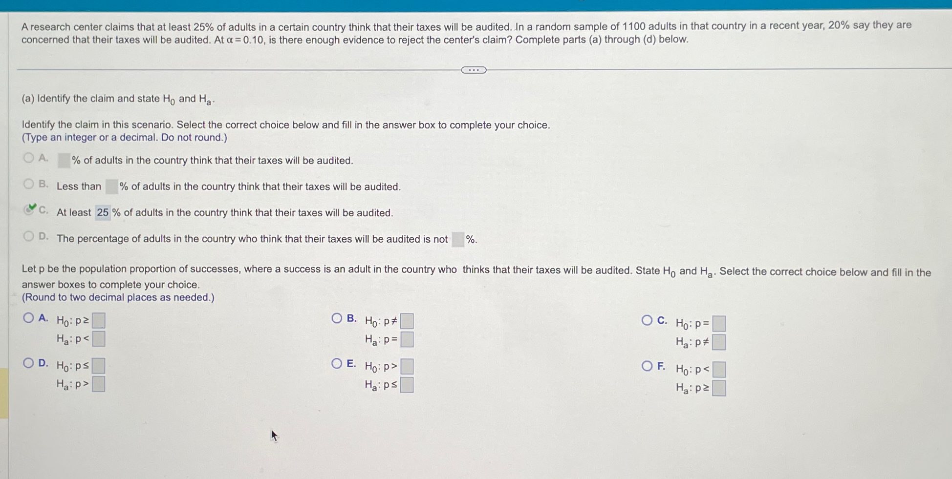 Solved concerned that their taxes will be audited. At | Chegg.com