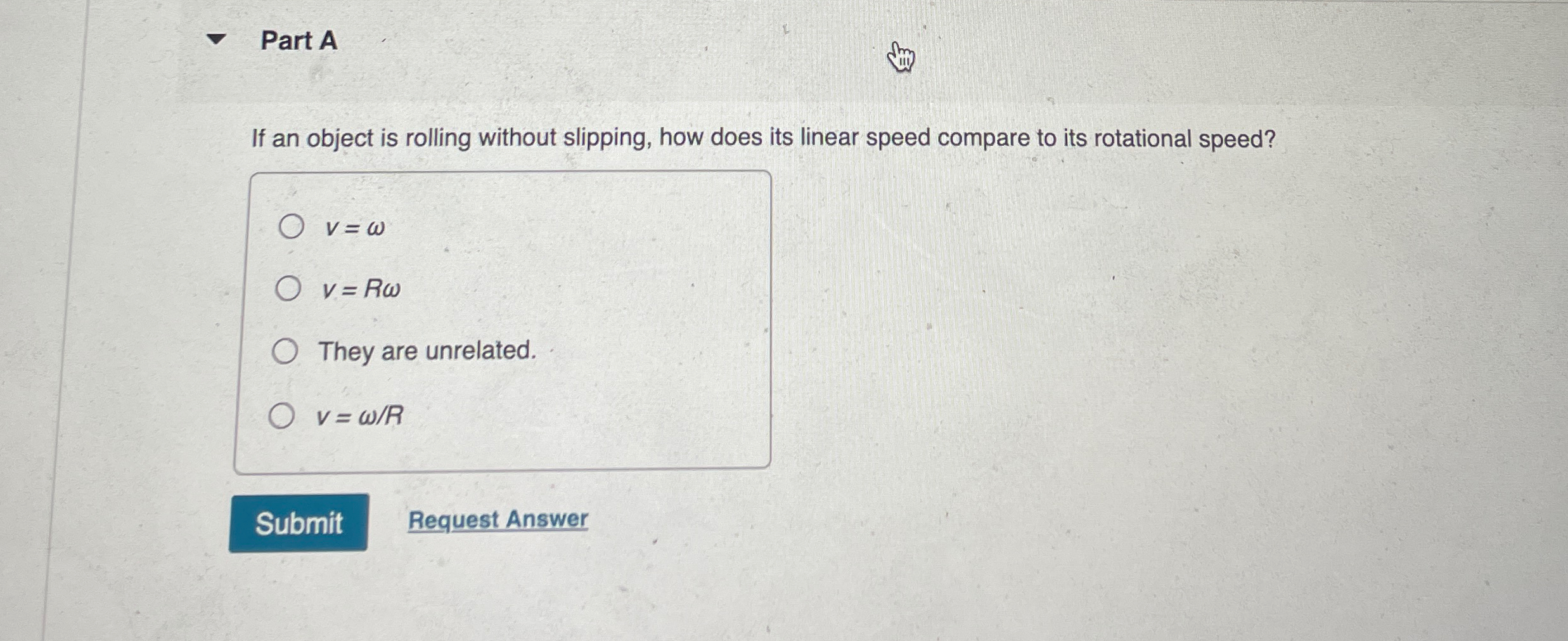 Solved Part AIf an object is rolling without slipping, how | Chegg.com