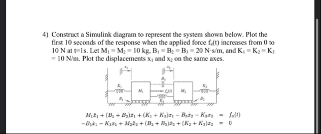 Construct a Simulink diagram to represent the system | Chegg.com