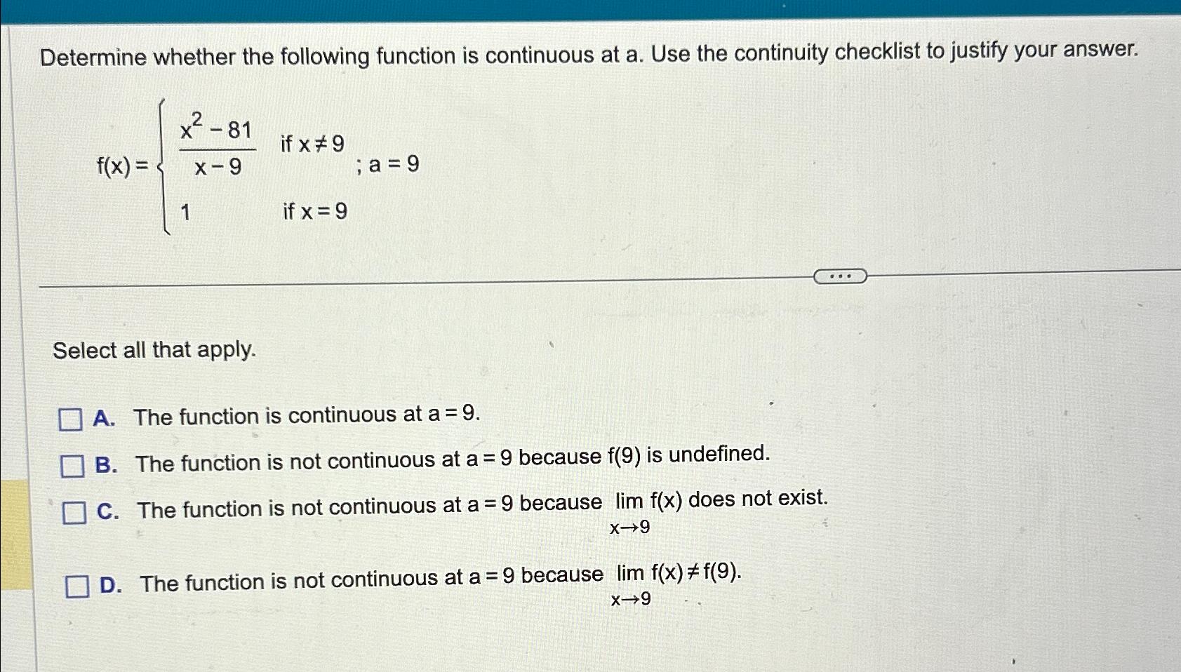 Solved Determine whether the following function is | Chegg.com