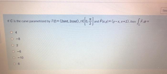 Solved Tim it is the curve parametrized by 7(= (2sint, | Chegg.com