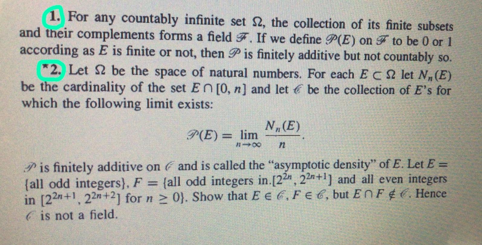 Solved 1. For any countably infinite set 92, the collection | Chegg.com