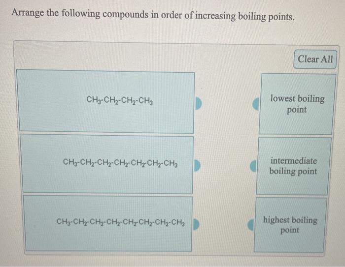 Solved Arrange the following compounds in order of | Chegg.com