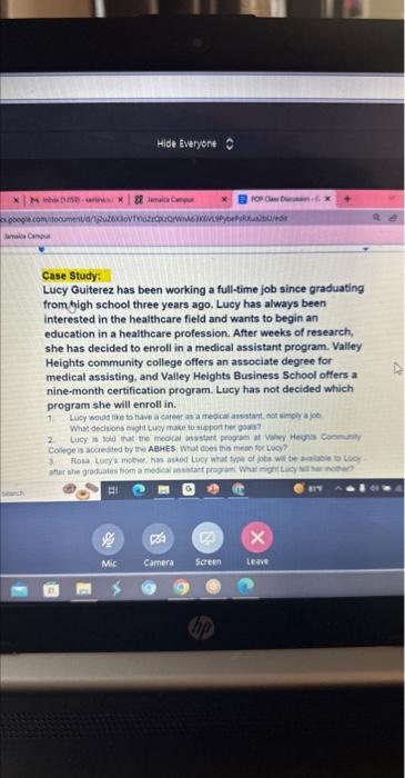 Solved Case Study: Lucy Guiterez has been working a | Chegg.com