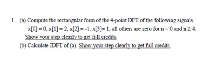 Solved 1. (a) Compute the rectangular form of the 4-point | Chegg.com