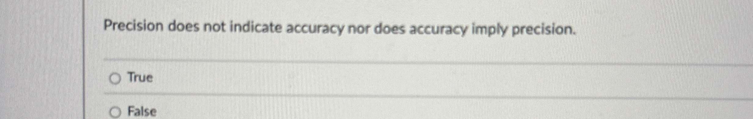 Solved Precision does not indicate accuracy nor does | Chegg.com