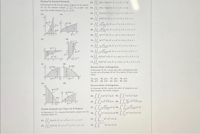 Solved Computing Iterated Integrals In Exercies 1-52, | Chegg.com