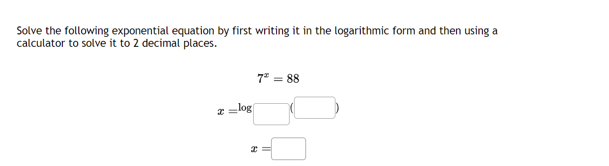 Solved Solve the following exponential equation by first | Chegg.com