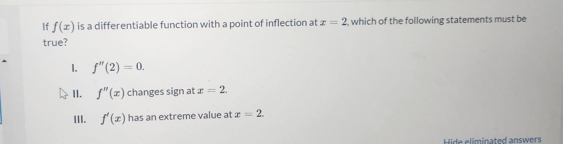 Solved If f(x) ﻿is a differentiable function with a point of | Chegg.com