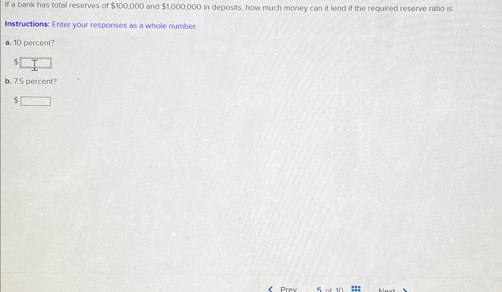 Solved If a bank has total reserves of $100,000 ﻿and | Chegg.com