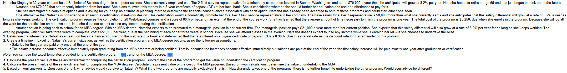 Solved Can I get help solving this problem using excel? The | Chegg.com