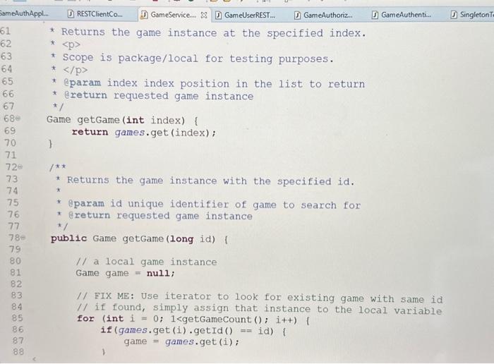 Solved package com.gamingroom; import java.util. ArrayList; | Chegg.com