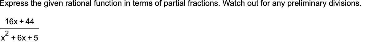 Solved Express the given rational function in terms of | Chegg.com