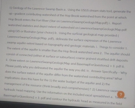 Solved Geology of the Lawrence Swamp Basin a. ﻿Using the | Chegg.com