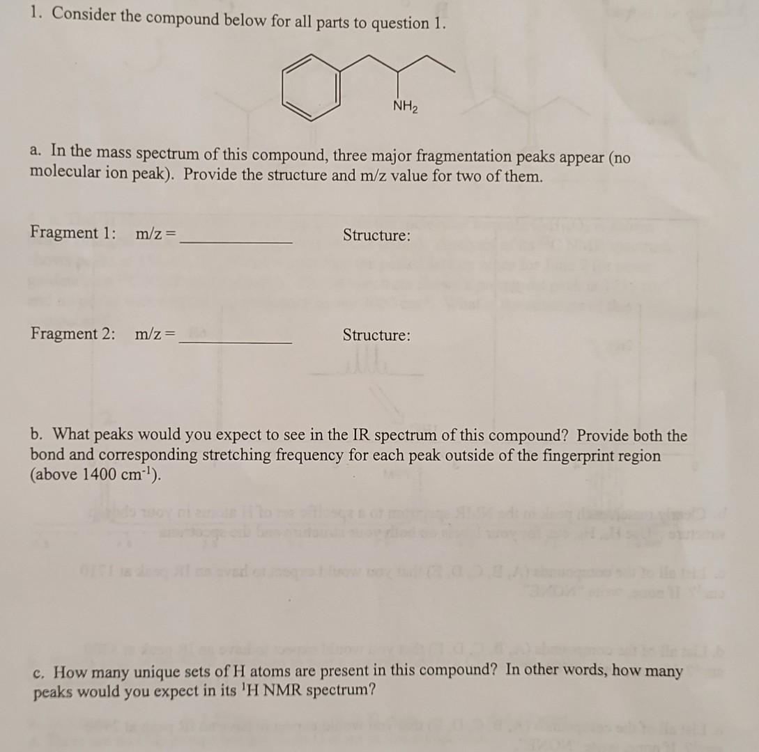 Solved 1. Consider the compound below for all parts to | Chegg.com