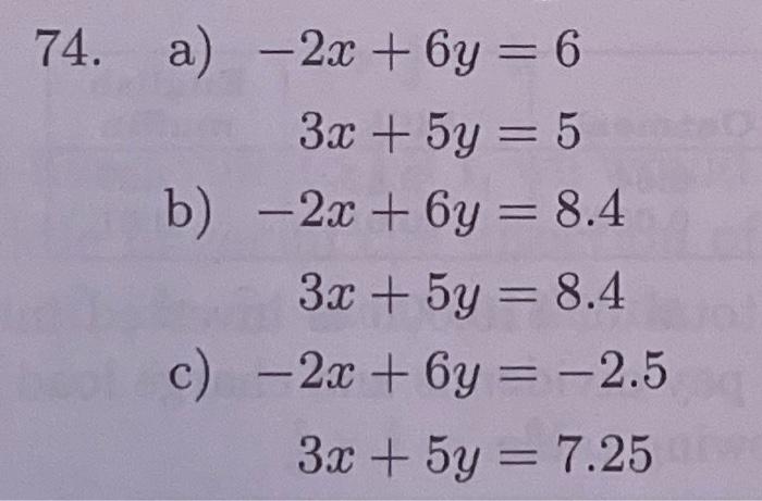 Solved Exercises 73-78 Three systems of equations are given. | Chegg.com