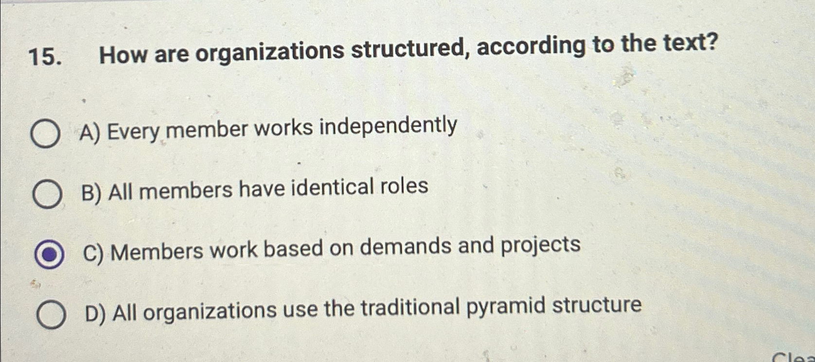 Solved How are organizations structured, according to the | Chegg.com