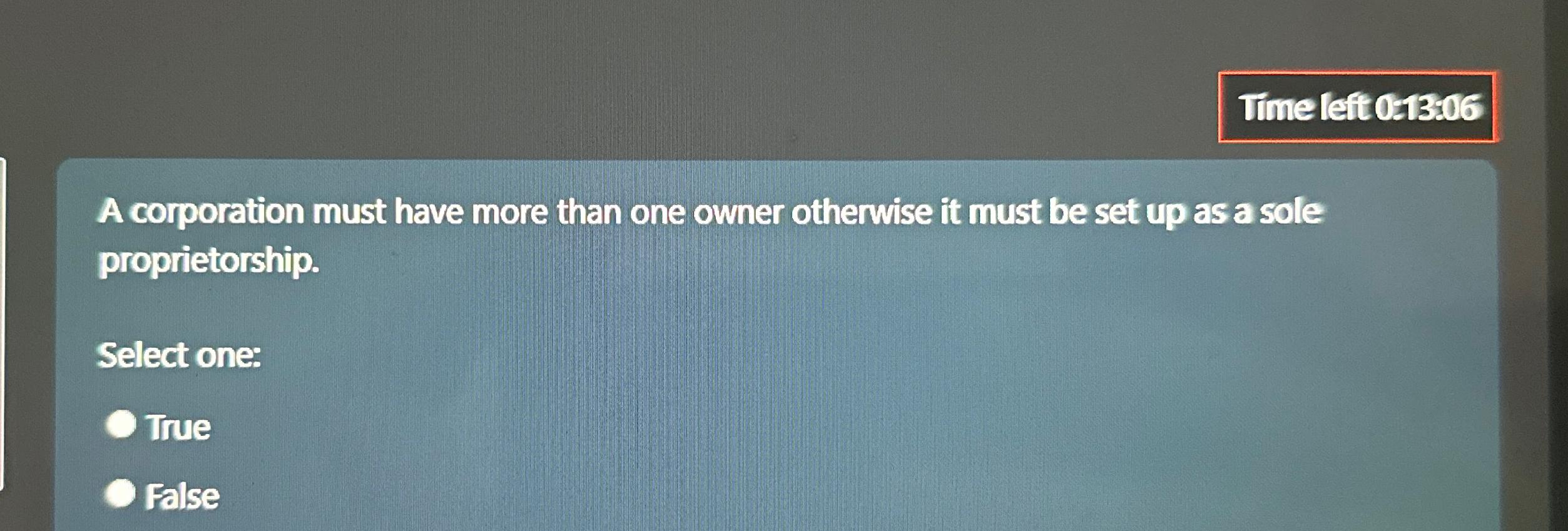 Solved A corporation must have more than one owner otherwise | Chegg.com