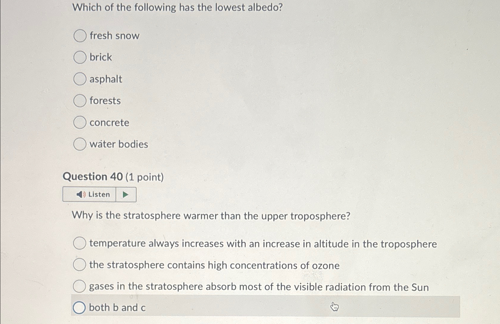 Solved Which of the following has the lowest albedo?fresh | Chegg.com