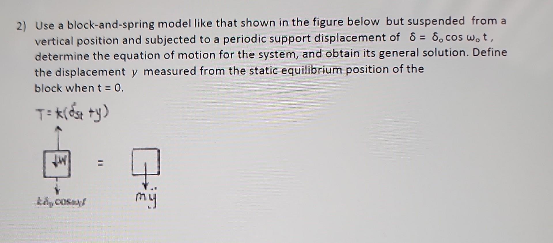 Solved 2) Use a block-and-spring model like that shown in | Chegg.com