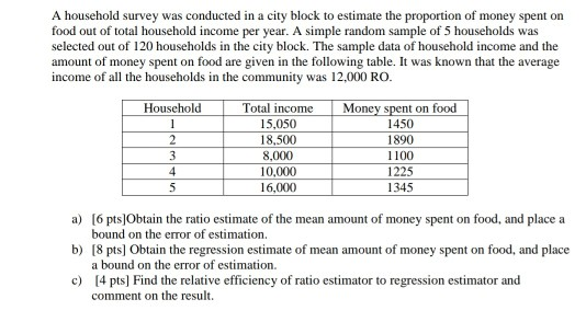 Solved A household survey was conducted in a city block to | Chegg.com