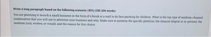 Solved Write a long paragraph based on the following | Chegg.com
