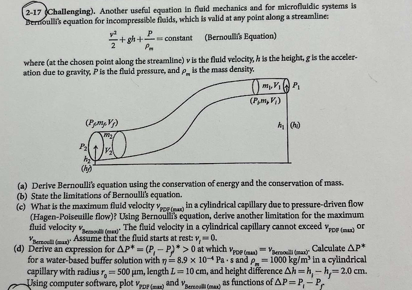 Solved 2-17 ﻿Challenging). ﻿Another useful equation in fluid | Chegg.com